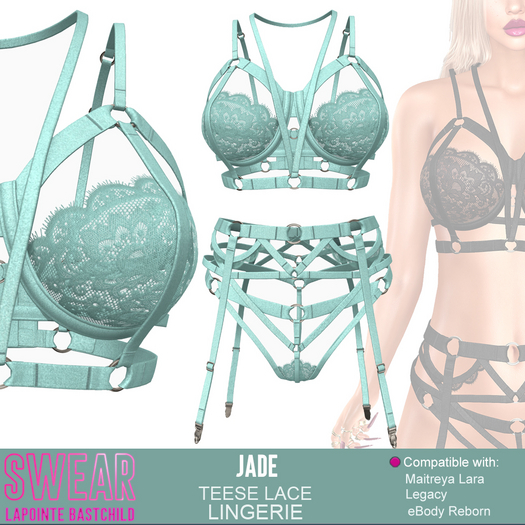 Second Life Marketplace Lingerie Teese Lace Jade